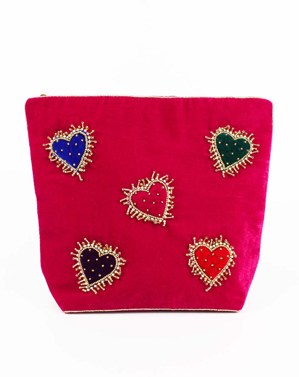 My Doris - Multi Hearts Make up Bag – Lilac Rose