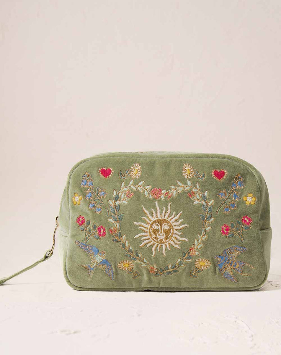 Elizabeth Scarlett - Cosmetics Bag - Earth Goddess (Olive velvet ...