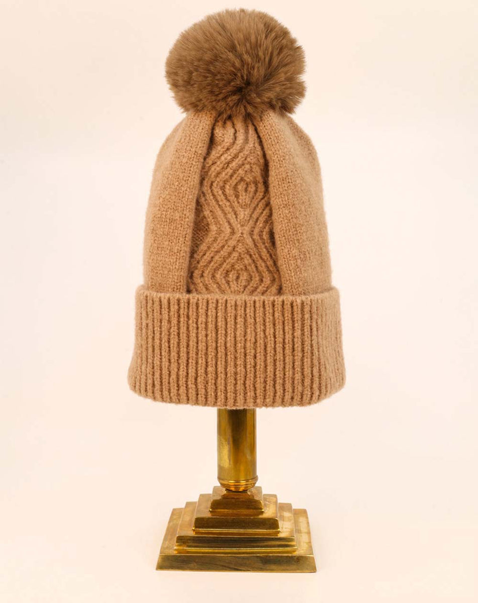 Powder Ingrid Bobble Hat in Oatmeal – Lilac Rose